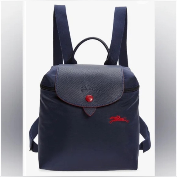 Longchamp | Bags | Longchamp Mini Le Pliage Nylon Canvas Backpack Navy ...